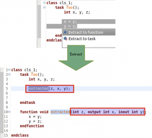 Automated refactoring of design and verification code