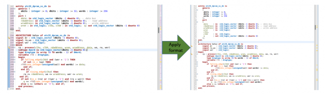 Extract benefit from the automated refactoring of VHDL code